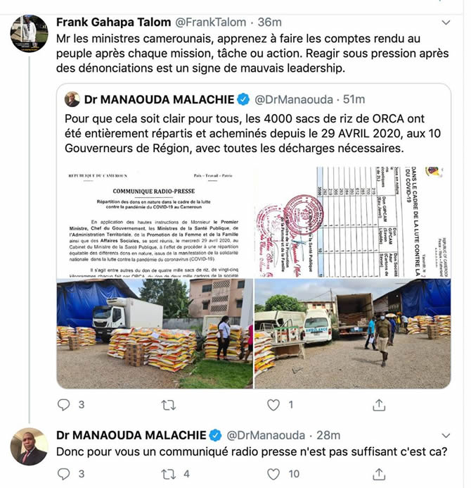 Scandale dans la gestion du don de 4000 sacs de riz par Orca ...