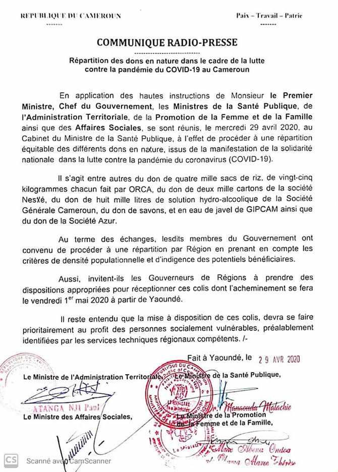 Scandale dans la gestion du don de 4000 sacs de riz par Orca ...